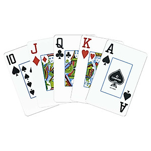 Copag 1546 Design 100% Plastic Playing Cards, Bridge Size (Narrow) Green/Burgundy (Jumbo Index, 1 Set)