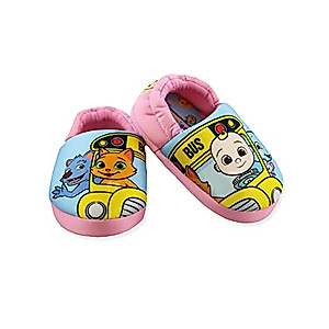 Cocomelon Toddler Girl's Plush Aline Slippers (Pink, 9-10 M US Toddler)