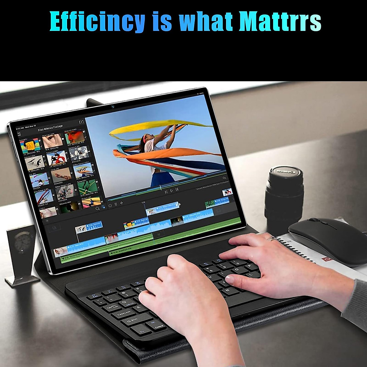 Tablet 10.1 inch AndroidTablet PC, Computer Tablets 8GB RAM 256GB ROM with Dual Camera, 4G LTE 5G WiFi Office Tablet with 7000mAh Lithium Battery, Pefect Gift (Blue)