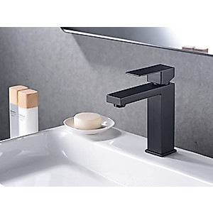 Black Bathroom Faucet ARCORA Matte Black Faucet for Bathroom Sink Modern Single Hole Bathroom Faucet with cUPC Supply Lines and Pop Up Drain