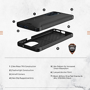 URBAN ARMOR GEAR UAG Case Made for Motorola Edge+ Plus 5G UW, Edge+ Plus 2022 Scout Black, Rugged Heavy Duty Shockproof Impact Resistant Slim Fit Protective Cover