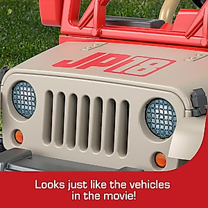 Power Wheels Jurassic Park Jeep Wrangler Ride-On Battery Powered Vehicle with Dinosaur Sounds & Lights for Preschool Kids Ages 3+ Years