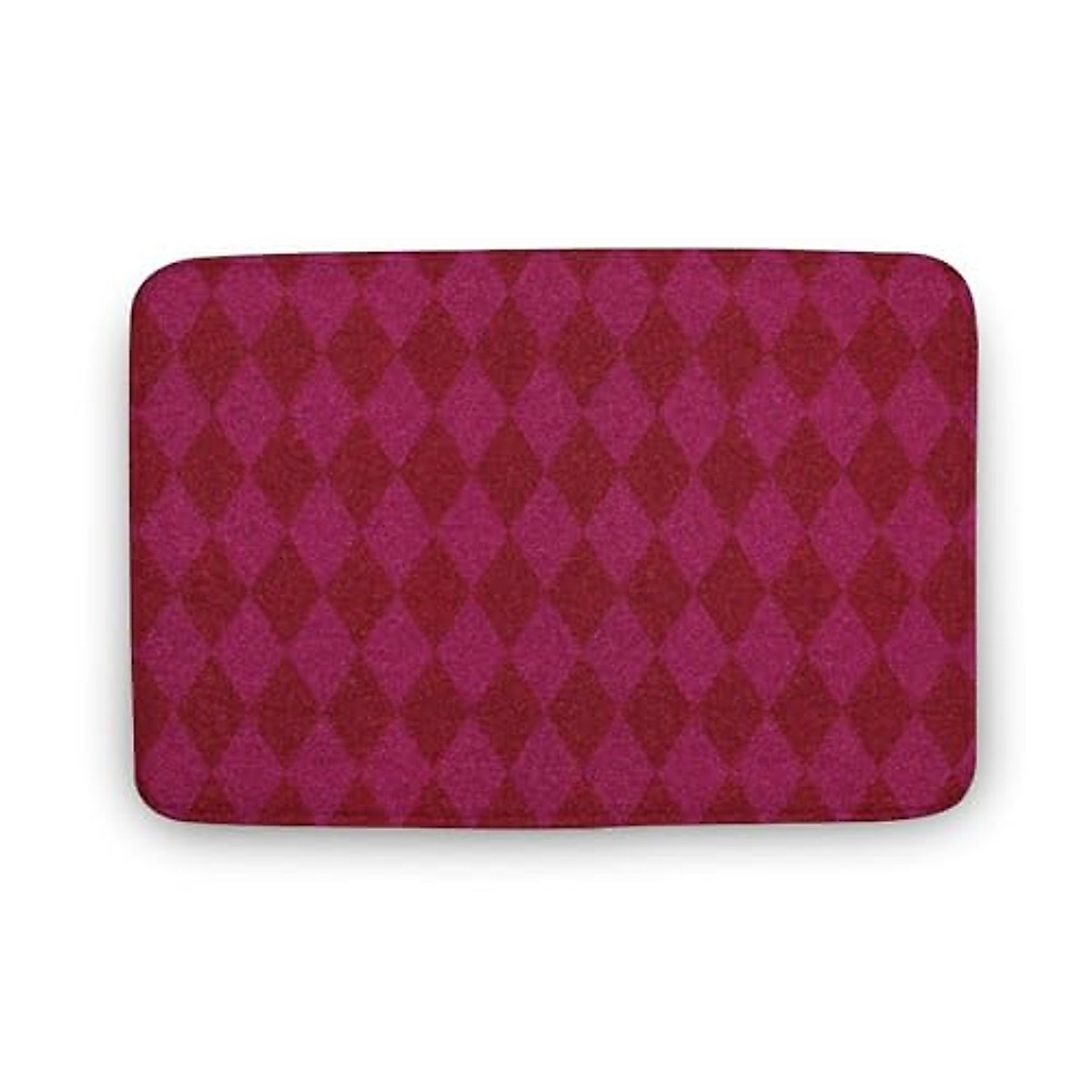 Pink & Red Diamond Glitter Bathroom Rugs, Non Slip & Absorbent Bath Mat Carpets for Bathroom, Entryway or Sink 20" x 32"
