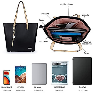 Soft Faux Leather Tote for Women with Large Zipper Compartment