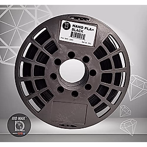 IIIDMAX Nano PLA+ 3D Printer Filament - Enhanced with Nano Diamonds - Tangle Fee, Clog Free, 1.75mm, Dimensional Accuracy +/- 0.03 mm, Nano PLA+ 1kg Spool(2.2lbs), - Fits Most FDM Printers (Black)