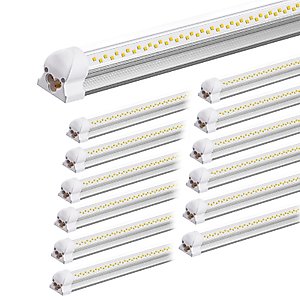 Giwsge 4FT LED Shop Light for Workshop Garage 12-Pack 50W 5000K Daylight White Super Bright 7500LM, Linkable, Link Max 6 Lights, Plug in Play Long Life