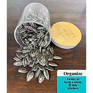 DurenDesign Glass Jar Set with Bamboo Lids, 6oz Clear Glass Food Storage and Kitchen Organization 12 Jar Set with Bamboo Lids