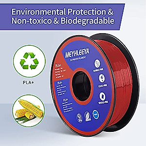 MEYHLEEYA PLA 3D Printer Filament, Neatly Wound PLA Filament 1.75mm Dimensional Accuracy +/- 0.02mm, Fit Most FDM 3D Printers, Good Vacuum Packaging Consumables, 1kg Spool (2.2lbs), 330 Meters,RED