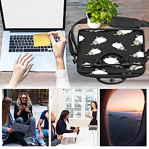Sheep Laptop Computer Bag Waterproof Shoulder Messenger Bag 13-15 inch Durable Laptop Tote Bag with Shoulder Strap Handle Lightweight Crossbody Briefcase