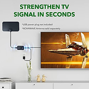 NOVAWAVE Digital TV Antenna Amplifier - HD TV Antenna Booster | 20-22dB Indoor TV Antenna Signal Amplifier | High-Gain TV Antenna for Smart TV Booster | Designed for Novawave Digital Antenna for TV