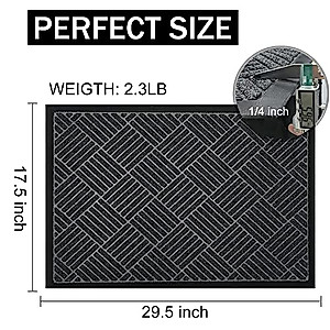 Ledordor Front Door Mats, Welcome Mats with Rubber Backing, Easy Clean Patio Entrance Mat, All Weather Entry and Back Yard Door Mat, Indoor and Outdoor Safe 17.5" * 29"