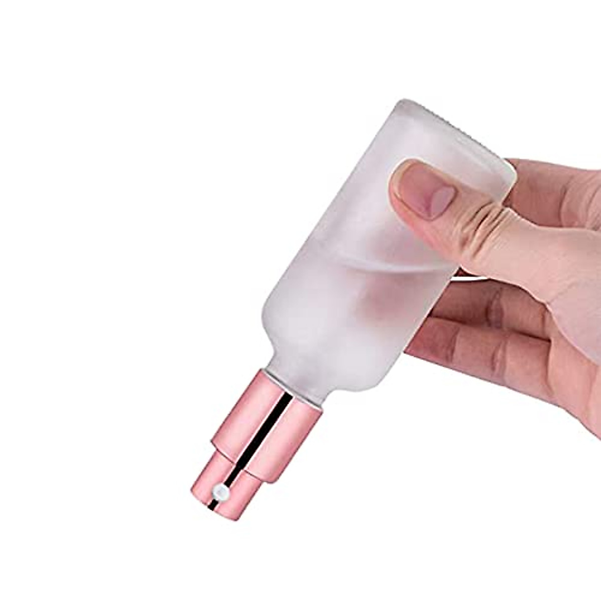 6 Pack 2 Oz Frosted Glass Spray Bottles with Fine Mist Atomizer,Rose-Golden Pump Cap,Empty Protable Travel Liquid Holder Containers for Perfume,Essential Oils-Stickers,Pipette&Funnel Included