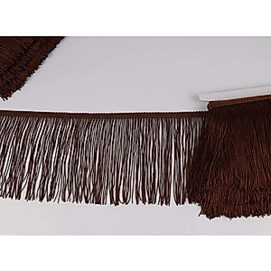Heartwish268 Fringe Trim Lace Polyerter Fibre Tassel 6inch Wide 10 Yards Long for Clothes Accessories Latin Wedding Dress DIY Lamp Shade Decoration Black White Red(Brown)