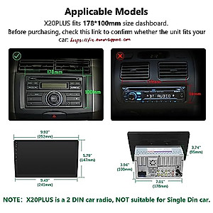 Eonon 10.1 Inch Double Din Car Stereo,Wired and Wireless CarPlay & Android Auto, Mirror Link, QLED Display Car Radio Receiver, Quick Charge/Built in DSP, Bluetooth 5.0-X20PLUS