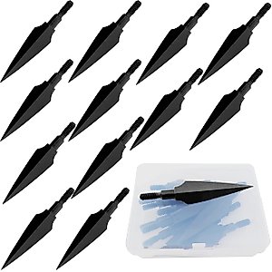 12 Pack Traditional Broadhead, Prctice Arrow Head 100 Grain for Crossbow Hunting and Target