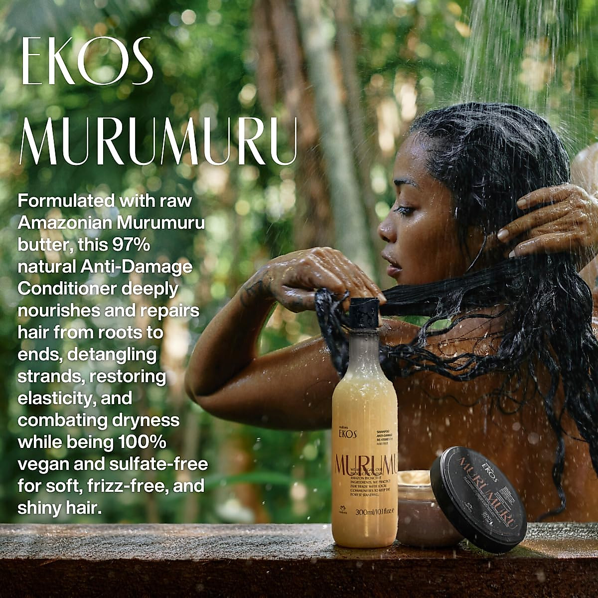 natura - Ekos Murumuru Restoring Conditioner - Anti-Damage - Hair Detangler & Moisturizer - Combat Dryness - Vegan Hair Care - Brazilian Beauty Secrets - Personal & Self Care - 10.1 fl oz (300ml)