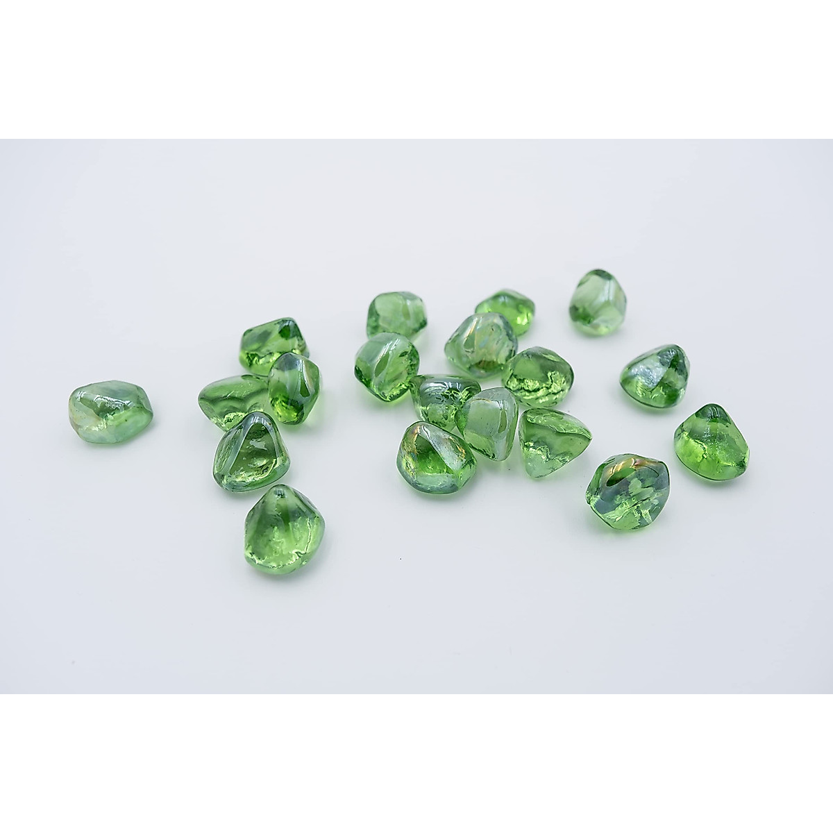 AKOYA Outdoor Essentials 10-Pound Fire Glass Diamonds 1-inch Reflective Tempered Crystal Beads for Fire Pit (10 lbs - 1 inch, Emerald Green)