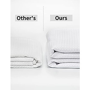 SUMGAR Waffle Weave Shower Curtain Modern White Fabric Hotel Luxury Elegant Polyester Textured Cloth Washable Shower Curtains Set with Hooks for Modern Farmhouse Bathroom 72"x72"