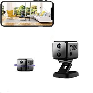 Mini Hidden Camera - Spy Camera PTZ 360° Rotate Left/Right - WiFi HD 1080P Camera PIR 50-Days Standby/Low Power Consumption Motion Detection Video Recorder Night Vision Security Small Cam