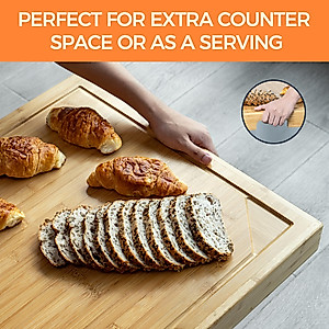 Noodle Board Stove Cover - Bamboo Wood Stove Top Covers for Electric Stove and Gas Stove - Sink Cover RV Stove Top Cover - 30"L x 22"W x 2.5"Th Raised Cutting Board with Juice Grooves