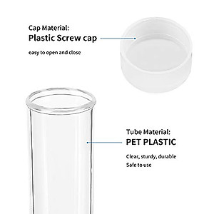 PH PandaHall 100pcs Clear Plastic Tube Bead Containers, Transparent Plastic Small Empty Storage Tubes Bead Container Set Organizers Boxes with Lid 15ml (75x13mm /2.9x0.5”)