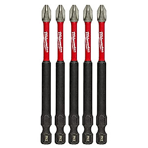 MILWAUKEE ELECTRIC TOOL 48-32-4564 Shockwave 3-1/2" Power Bit Phillips #2 5 Pack