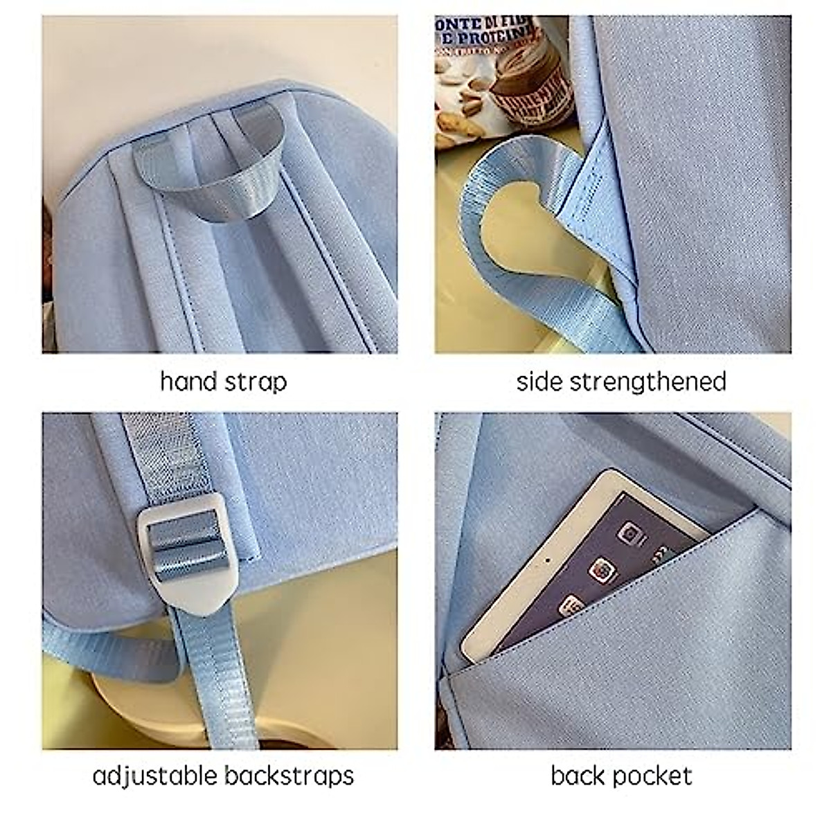 JHTPSLR Preppy Backpack Y2K Aesthetic Backpack Colorful Stars Backpack Cute Aesthetic Backpack Laptop Backpack Casual Daypack (Blue)