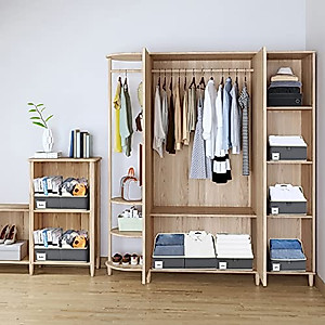 homsorout Wardrobe Clothes Organizer, Trapezoid Storage Bins, Foldable Drawer Organizers for Clothing, Fabric Closet Organizers and Storage Baskets for Clothes, Home, 7 Pack, Grey