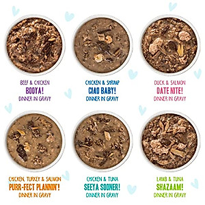 B.F.F. Omg - Best Feline Friend Oh My Gravy!, Variety Pack, Potluck O' Pouches, Wet Cat Food By Weruva, 2.8Oz Pouches (Pack Of 12)