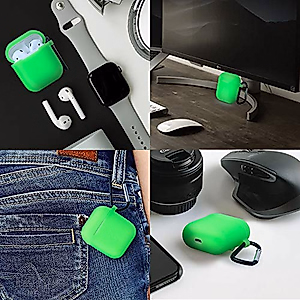 GUH Green AirPods Case Cover, Full Protection, Glows in The Dark, Made of Special Safety Silicone.(Green)