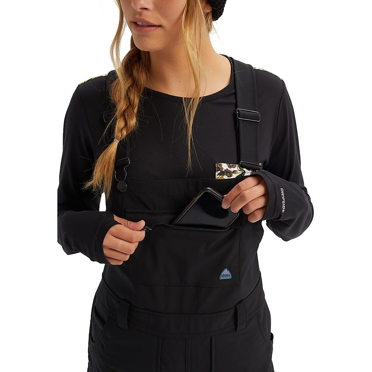 Burton Womens Avalon Bib Softshell, True Black, Small