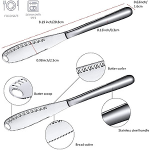 Lazooy 5 Pack Butter Spreader Knife with Holes Butter Knives & Picks Stainless-Steel Butterknives Silverware Table Dinner Knifes for Cold Butter Dessert Meat