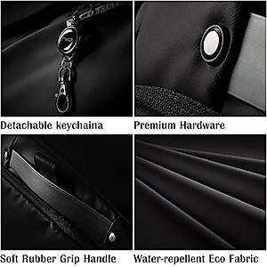 NIID-R1 Mens Large Sling Bag Anti-Theft Waterproof Single Shoulder Backpack Sling Chest Bag Crossbody Bag for Men, Large Chest Shoulder Backpack for Cycling Travel and Hiking, Black