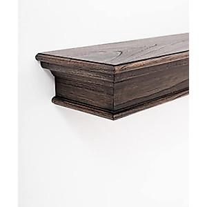 NovaSolo Halifax Mindi Wood Floating Wall Shelf - Long in Black Wash