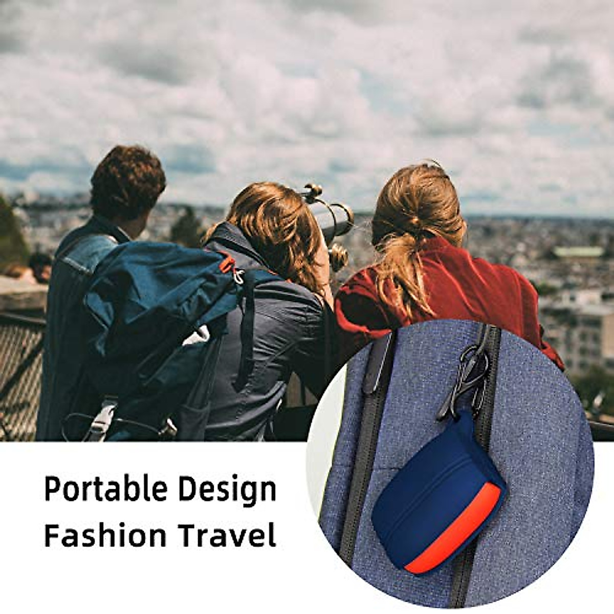 Haotop Case Compatible with Jabra Elite 65t/Elite Active 65t, Silicone Waterproof Overall-Protection Case Cover with Carabiner (Midnight Blue)