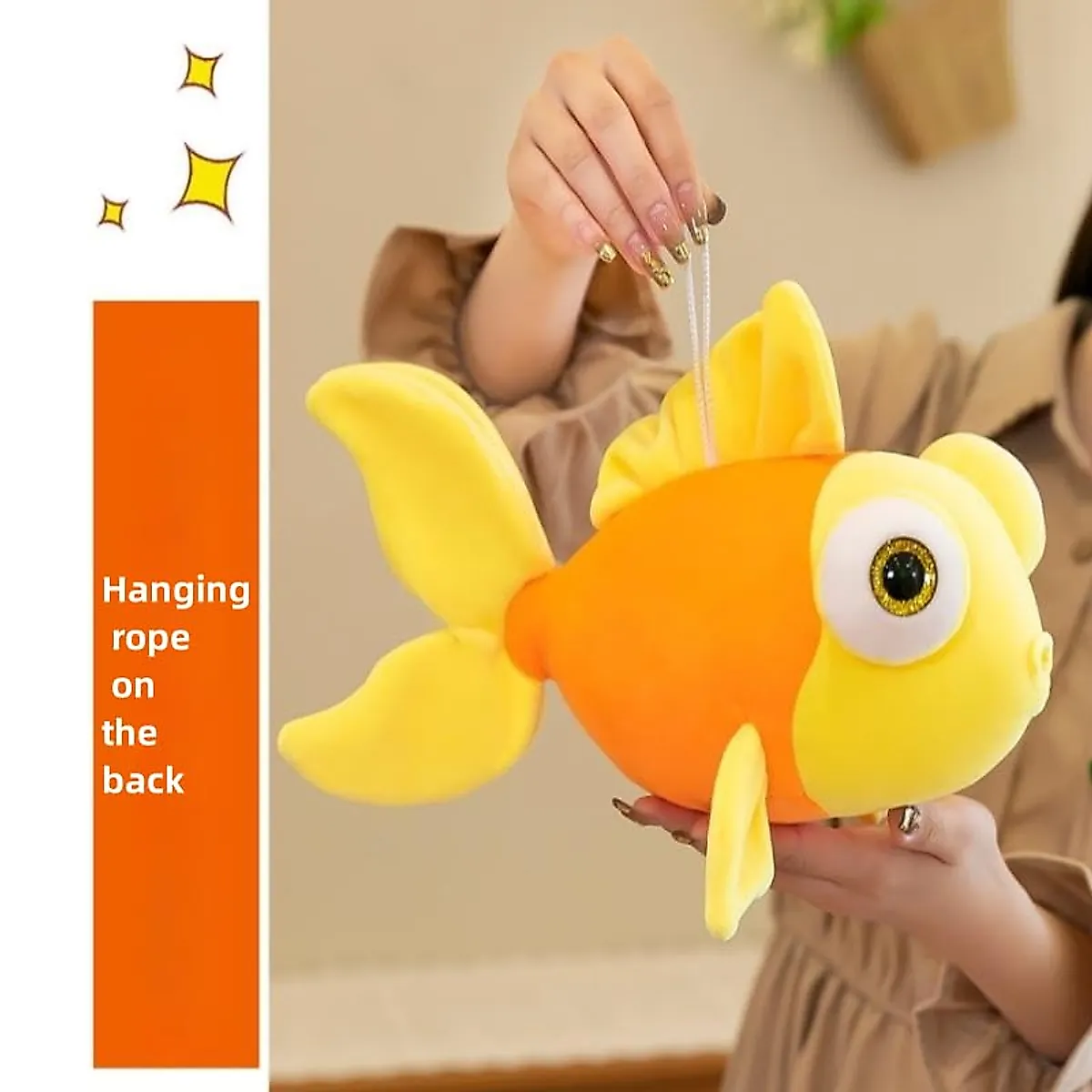 XIZHI Goldfish Plush Doll Soft Fish Stuffed Animal Plush Toy for Girls Boys (13.8"/Red)