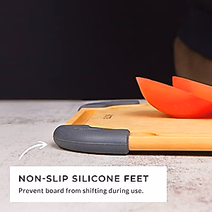 Elihome Essential Series 4-in1 Cutting Board Set for Kitchen, Dishwasher Safe, Non-slip Feet, Juice Groove, BPA Free, Reversible, 4 pieces Cutting Board Set