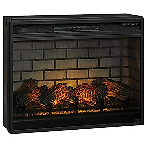 Signature Design by Ashley 30" Electric Fireplace Insert with LED, Remote Control, 7 Temperature and 5 Brightness Settings, Black