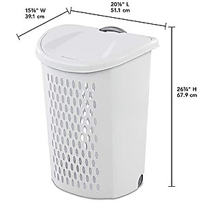 Sterilite Laundry Hamper, 2 Bushel, White , Pack of 3