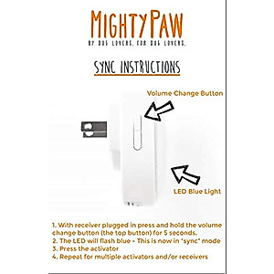 Mighty Paw Smart Bell 2.0 - Extra Receiver Add-On - Enhances Your Set - Dog Doorbell Potty Training - Smart Dog Door Bell - Pet Bell Training - Adjustable Volume Levels (White - Receiver Only)