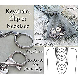 St. Elizabeth Ann Seton Necklace, Keychain or Clip, Swarovski Birthstone Crystal, Initial Charm, Patron Saint, Confirmation Gift, Catholic Jewelry