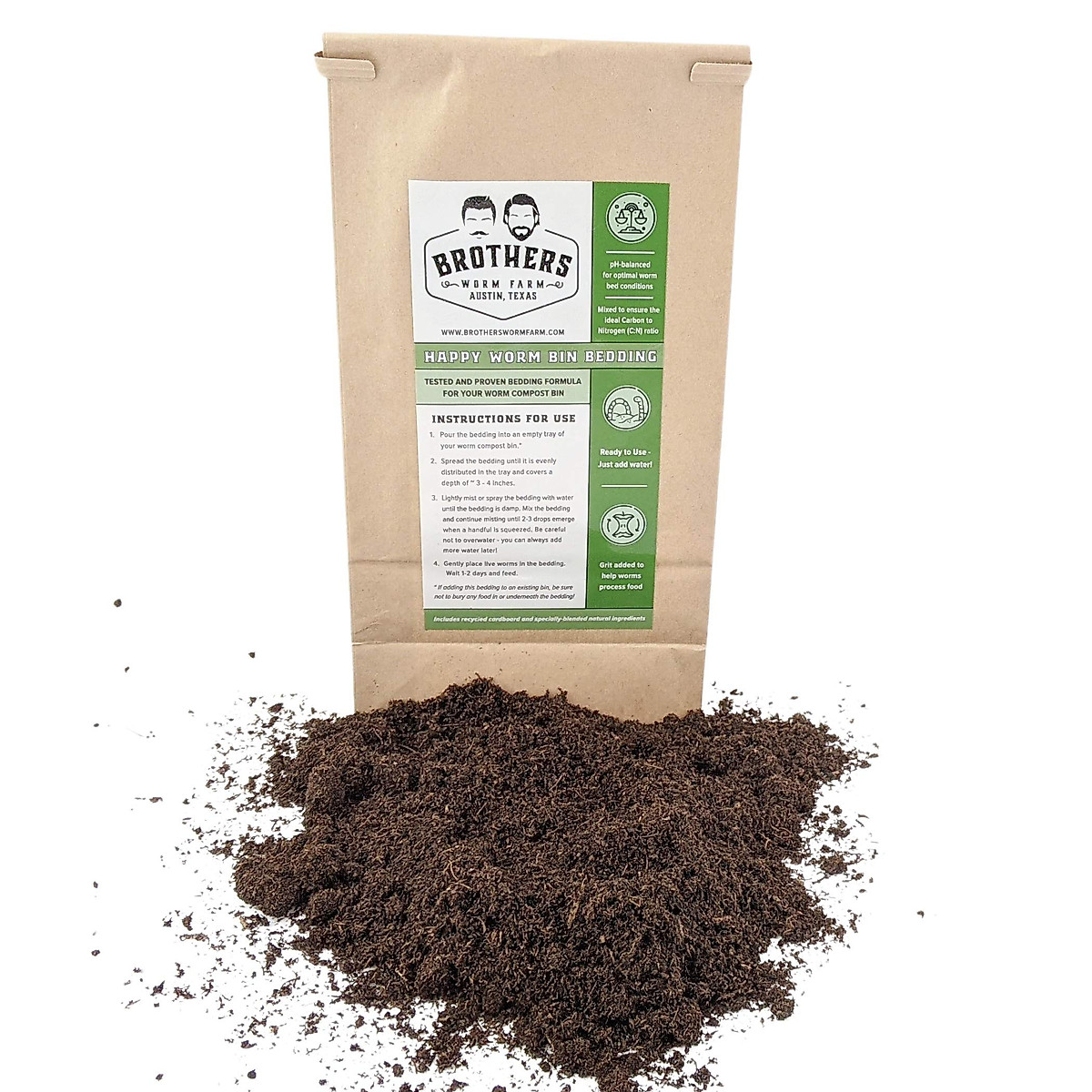 Bedding for Worm Bins (3 Lbs) - Specially-Mixed, pH-Balanced Bedding for Indoor/Outdoor Worm Bins