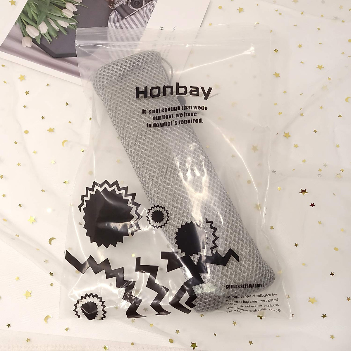 HONBAY 1PCS Portable Wheat Straw Tableware Storage Box Organizer Case and 1PCS Drawstring Net Bag for Travel Camping (Storage box L)