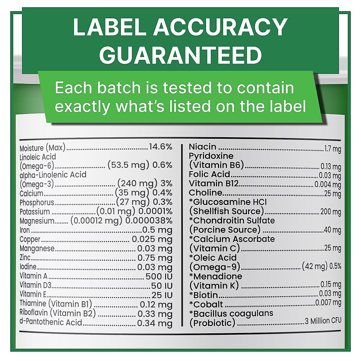 Vitamins for Dogs - 4 in 1 Complex with Omega, Glucosamine, Probiotics and Vitamins - 100 ct - Bacon