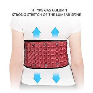 LEAMAI Decompression Back Belt Back Brace Back Pain Lower Lumbar Support Four Colors for Men&Women.(Y01S(25"-36") Red)