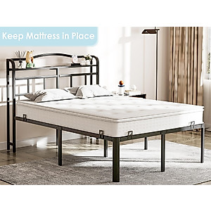 HAVONIZD Mattress-Slide-Stopper, 6-PCS, Mattress-Holder for Metal Bed-Frame, Non-Slip Mattress-Gaskets, Keep-Mattress-from-Sliding, Adjustable Size, Black