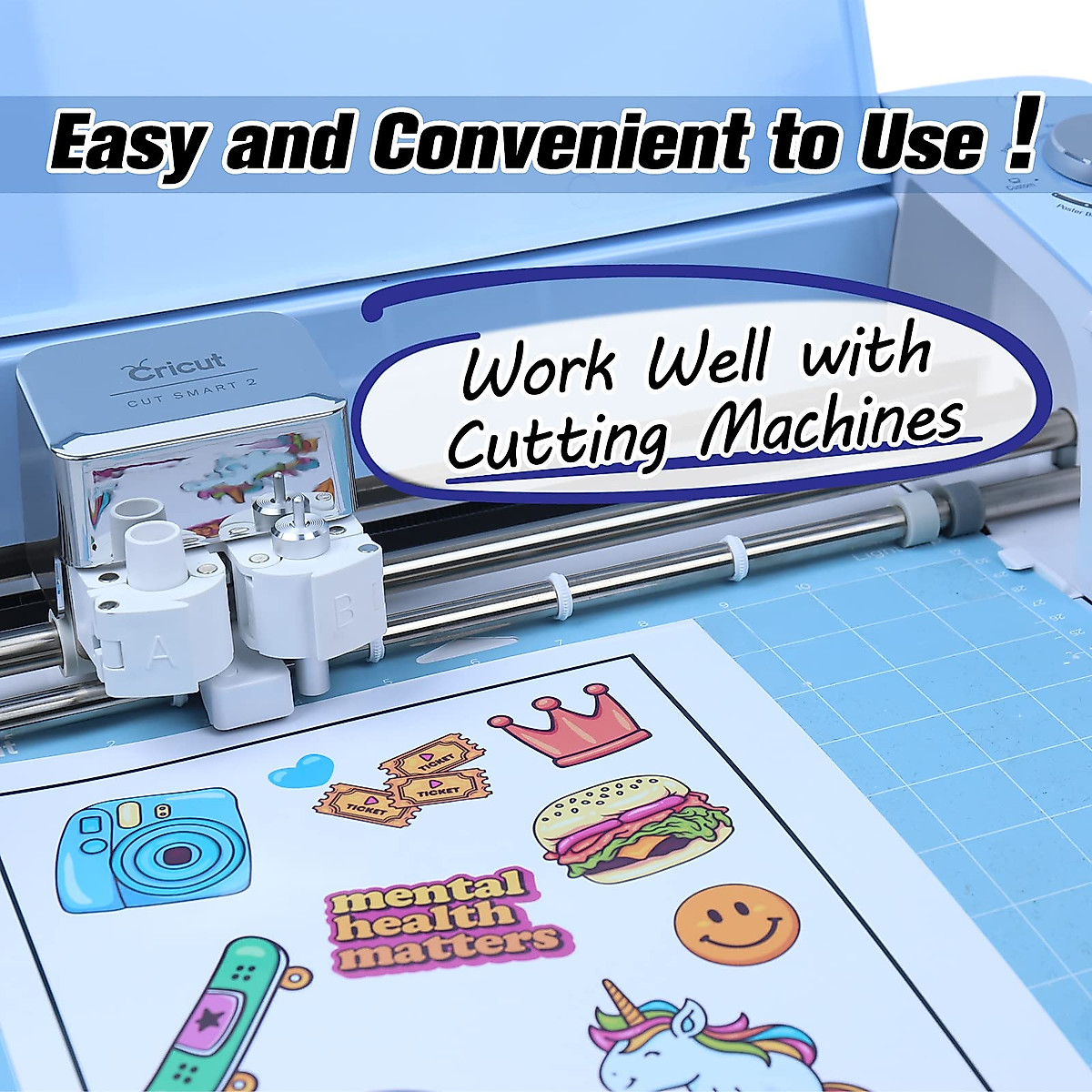 Koala 100 Sheets Sticker Paper Matte White, 8.5x11 Inch Printable Full Sheet Label Paper for Inkjet Printers