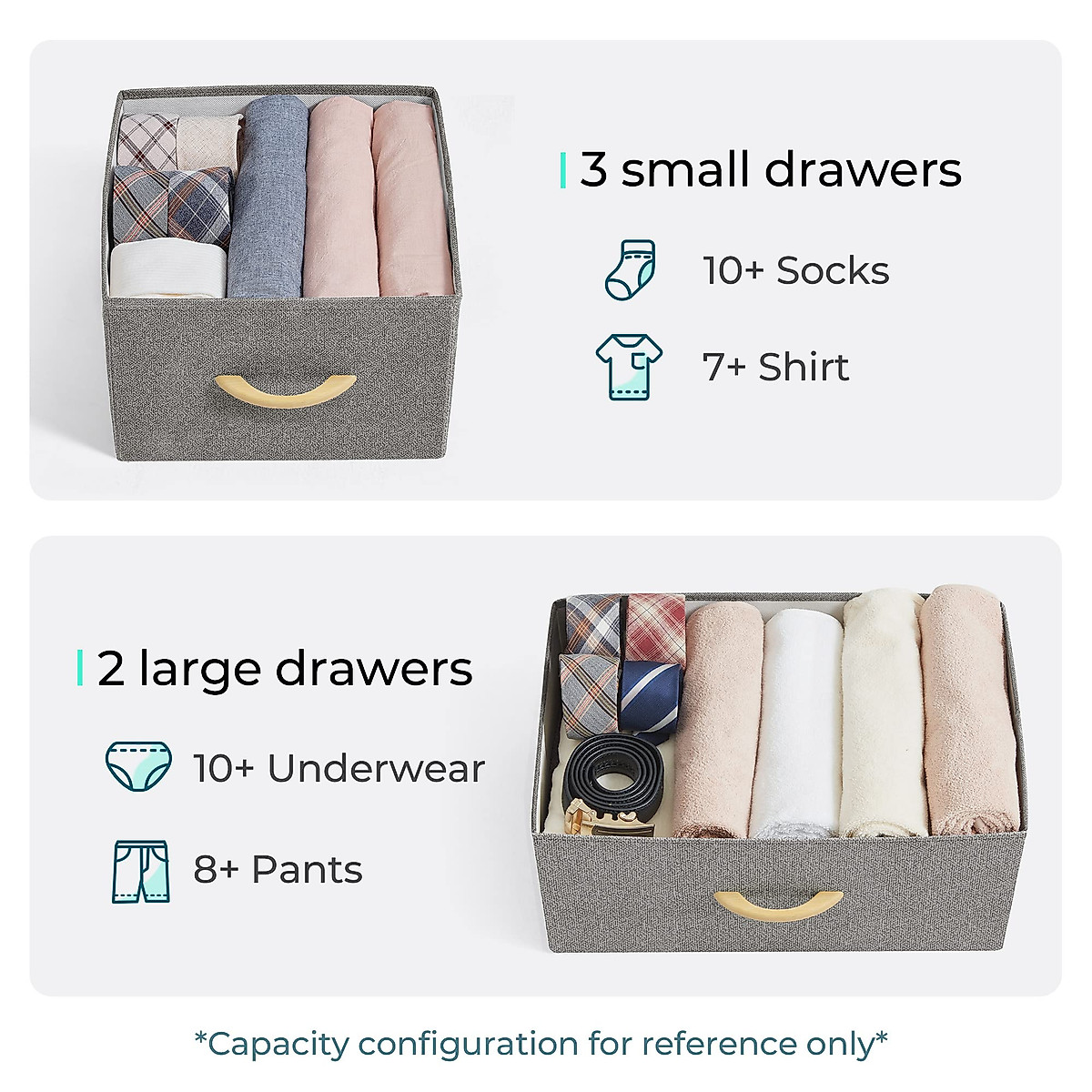 LINSY HOME Dresser for Bedroom with 5 Drawers, Fabric Long Dresser, Wide Chest of Drawers, Storage Organizer Unit for Closet, Living Room, Hallway, Nursery