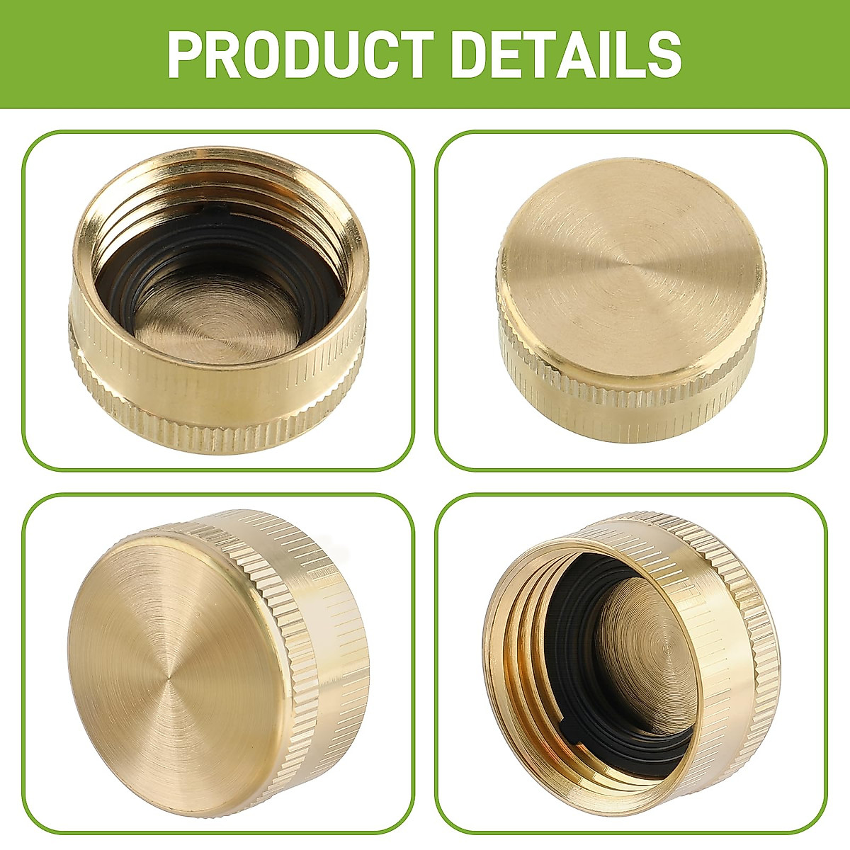 Carbbia 12PCS 3/4" Garden Hose Cap Garden Hose Connector Brass Cap with Washer Female Fitting Cap