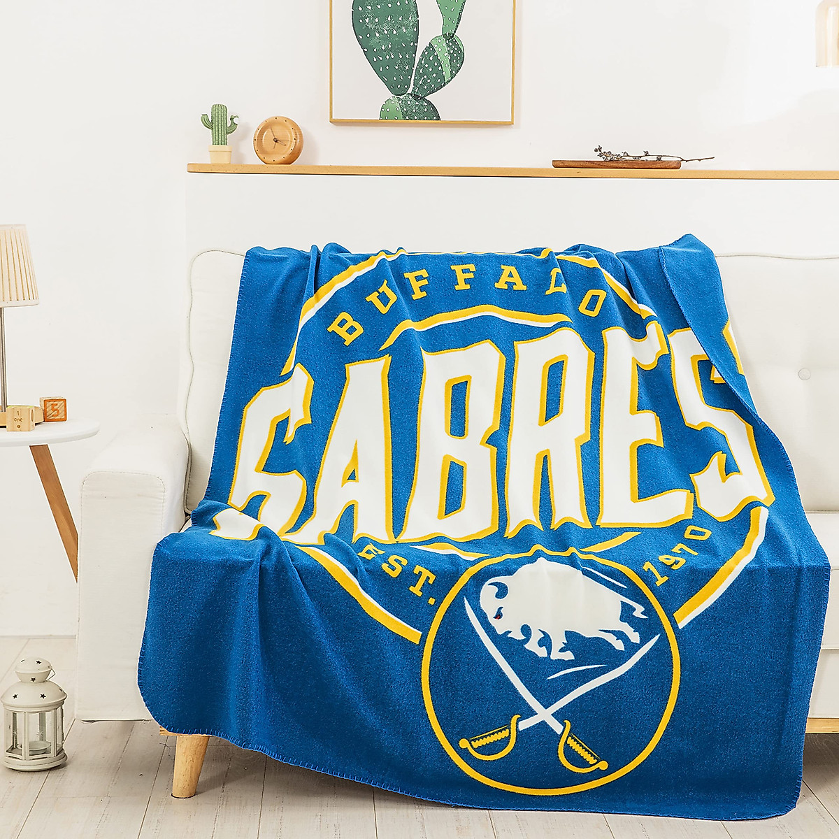 Northwest NHL Buffalo Sabres Unisex-Adult Fleece Throw Blanket, 50" x 60", Campaign